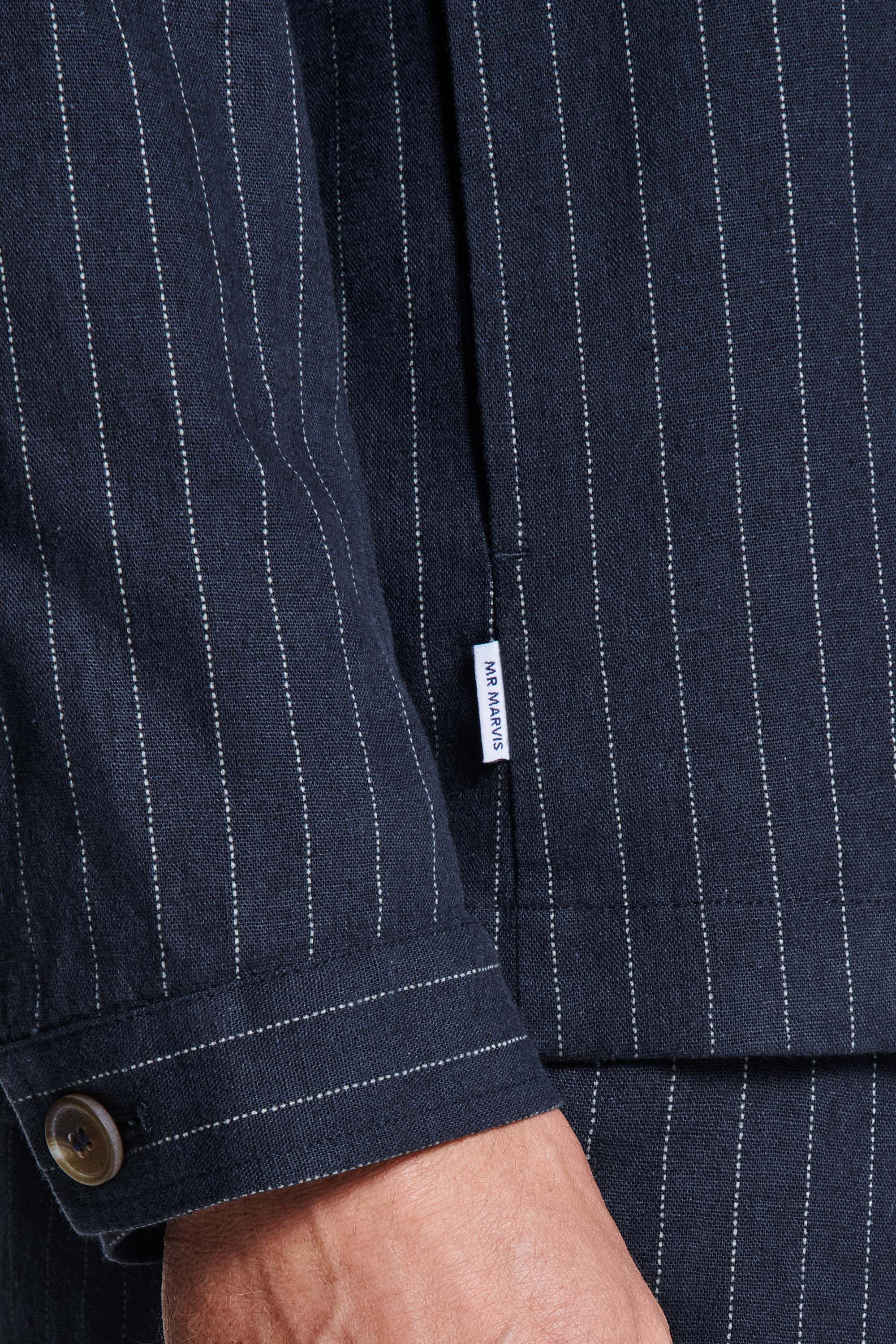 Cosmics Pinstripe * Die Linen Shacket | MR MARVIS